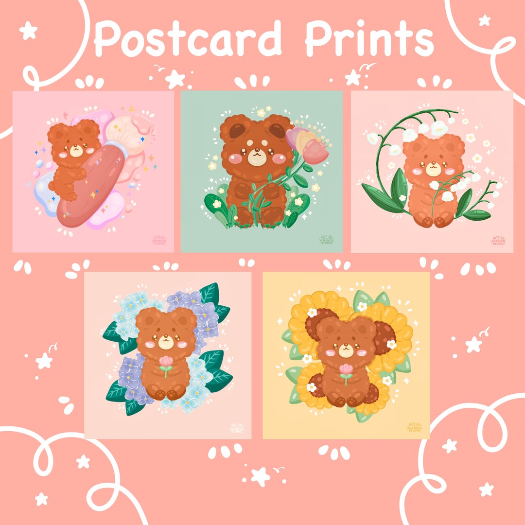 Cute Postcard Prints 15 Designs - Etsy
