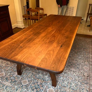 Handcrafted Walnut Dining Table: Modern Rustic X-style Base - Etsy