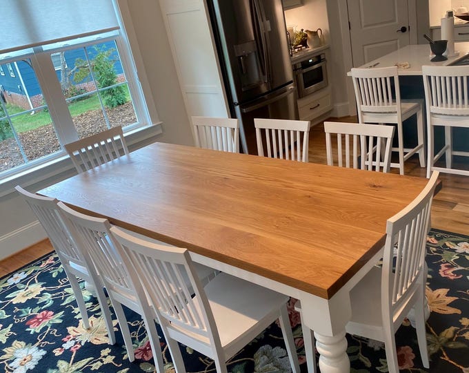 Large Farmhouse Table, Long Farmhouse Table, Kitchen Table, Rustic ...