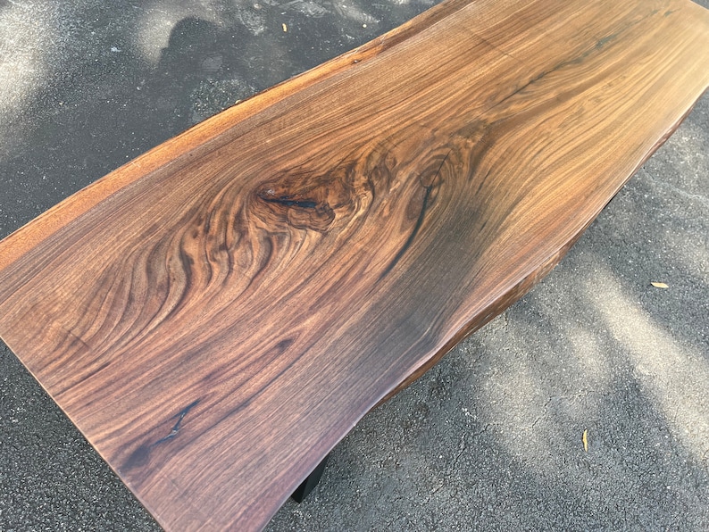 Handcrafted Walnut Live Edge Coffee Table With Black Metal Legs - Etsy