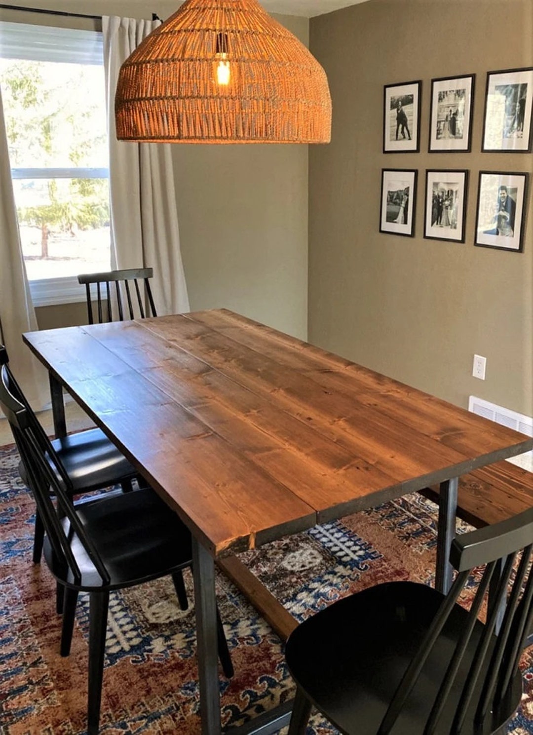 Handcrafted Solid Wood Dining Table With Customizable Stain Finish and Fast Assembly - Free ...