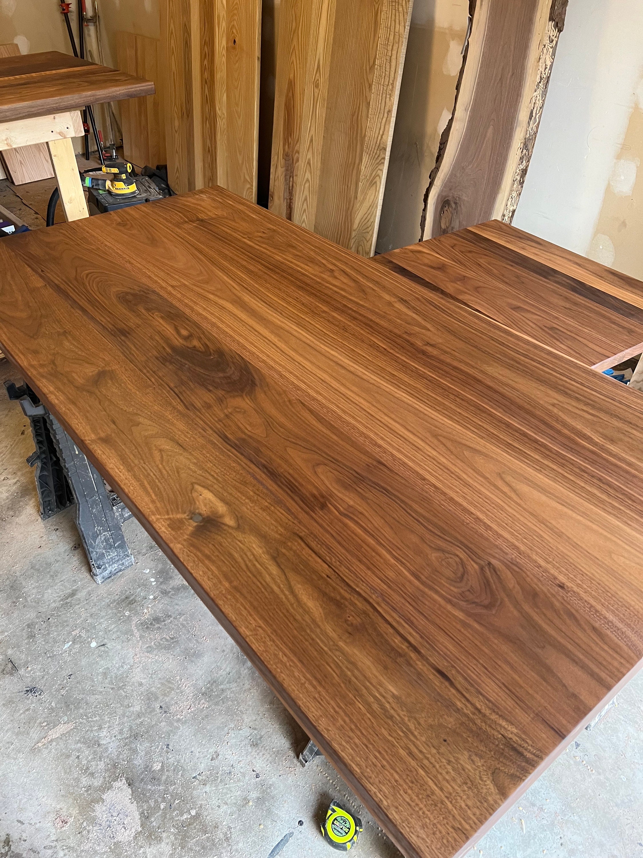 Handmade Walnut Dining Table Top: Solid Wood Kitchen Island - Etsy