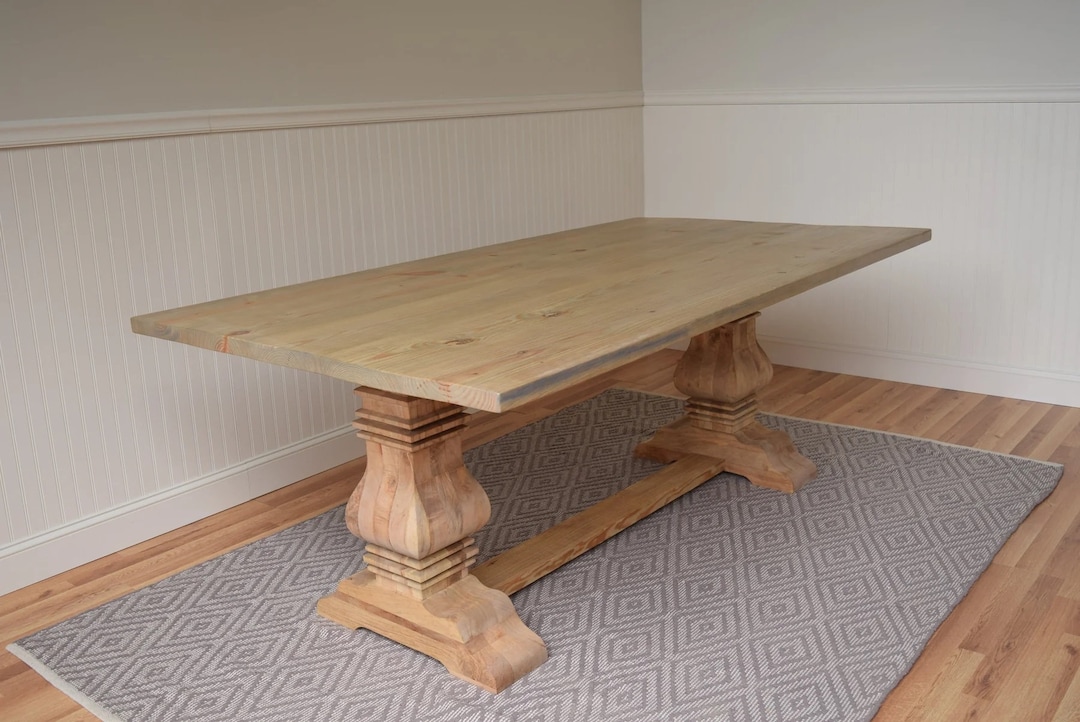 Handcrafted Pedestal Dining Room Table, Custom Farmhouse Dining Room ...