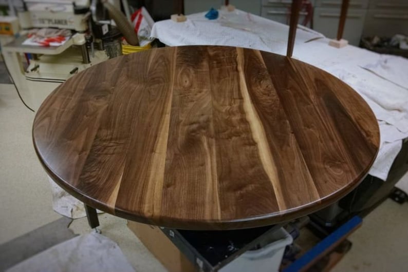 Handcrafted Round Wood Table Top: Walnut, Ash, Oak, or Hickory - Etsy
