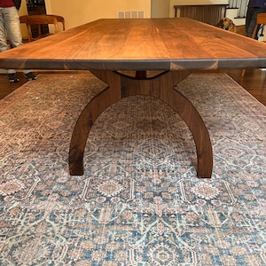 Handcrafted Walnut Dining Table: Modern Rustic X-style Base - Etsy