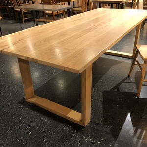 Handcrafted White Oak Farmhouse Dining Table, Mid Century- Modern Wood ...