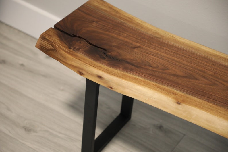 Live Edge Walnut Bench: Reclaimed Wood Entryway or Outdoor Seating - Etsy