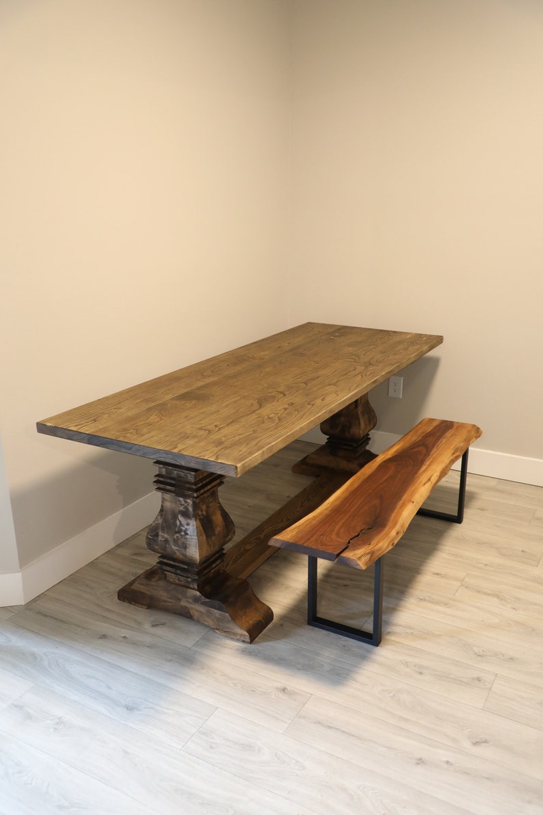 Handcrafted Pedestal Dining Room Table Custom Farmhouse - Etsy