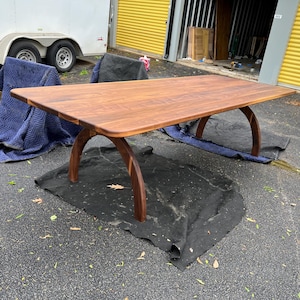 Handcrafted Walnut Dining Table: Modern Rustic X-style Base - Etsy