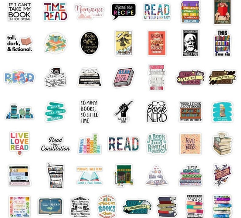 Book Lovers Stickers Random Sticker Packs I Love Books - Etsy