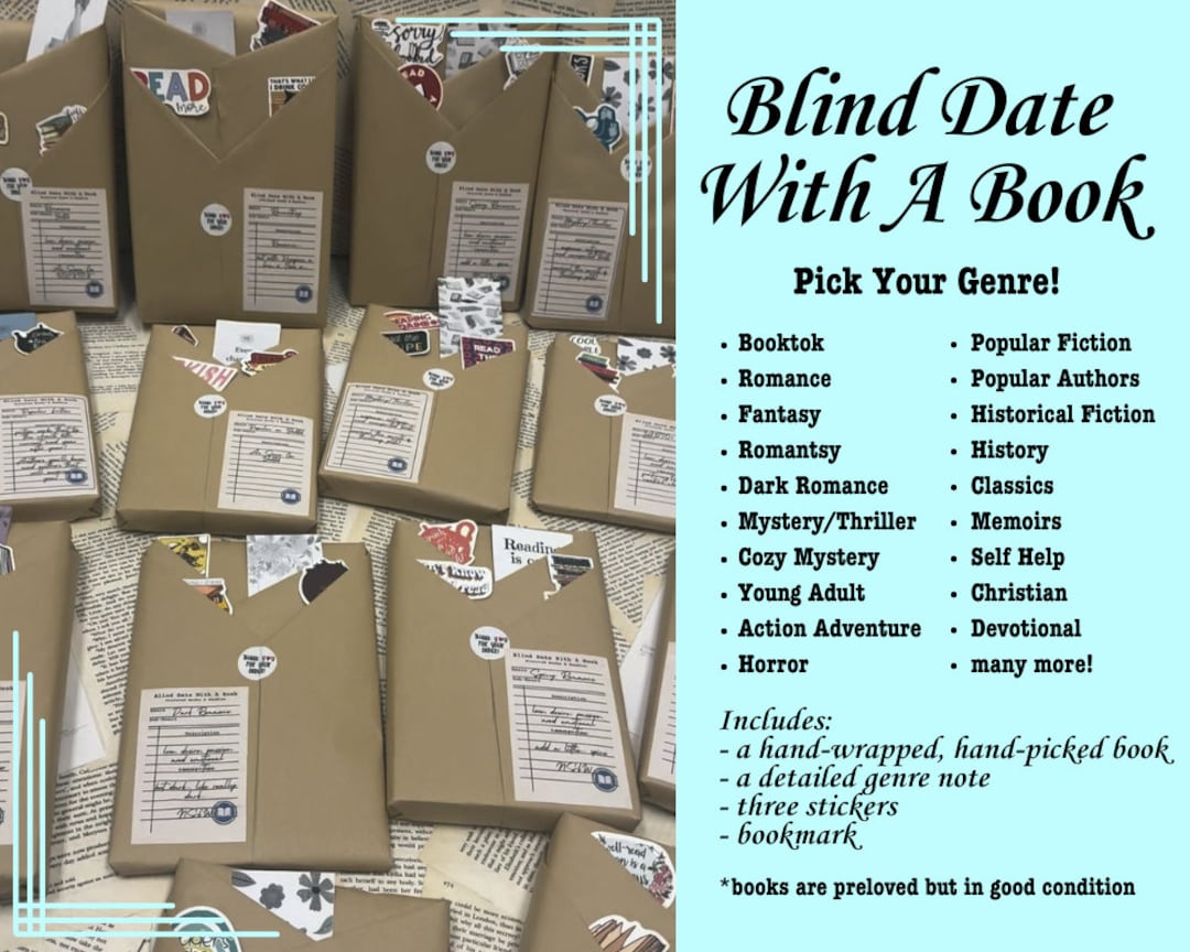 Blind Date With A Book Mystery Book Lover Gift Reading Blind Date Book ...