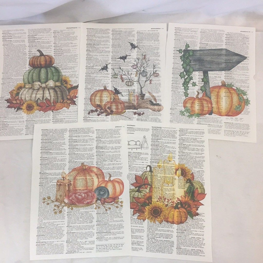 Fall Art Prints Theme Dictionary Prints Pumpkin Harvest Spooky Chic ...