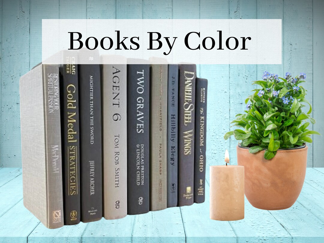 Grey Books by Color Office Home Staging Wedding Props Designer Thrift ...