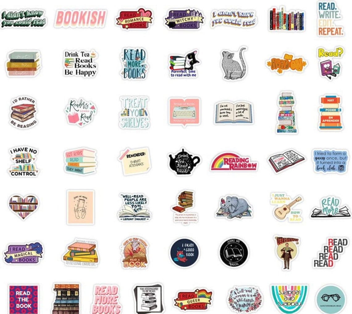 Book Lovers Stickers Random Sticker Packs I Love Books - Etsy