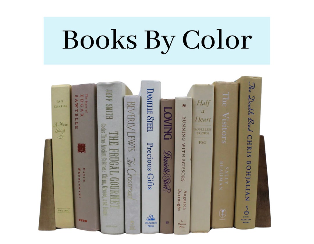 Cream Tan Neutral Books by Color Office Home Staging Wedding Designer ...