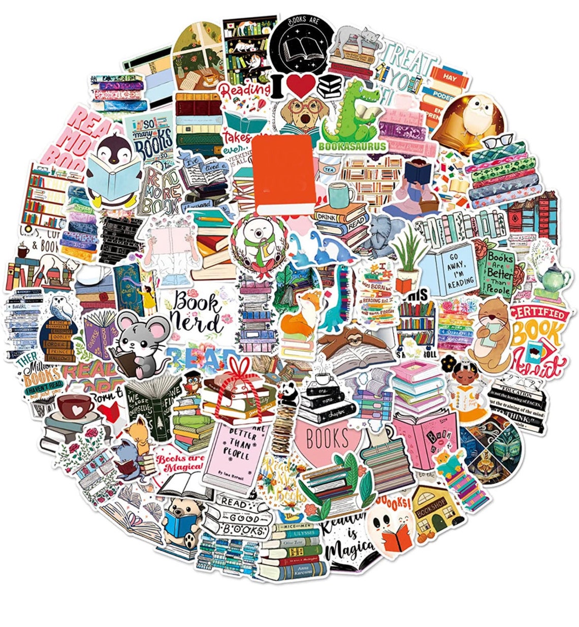 Book Lovers Stickers Random Sticker Packs I Love Books - Etsy