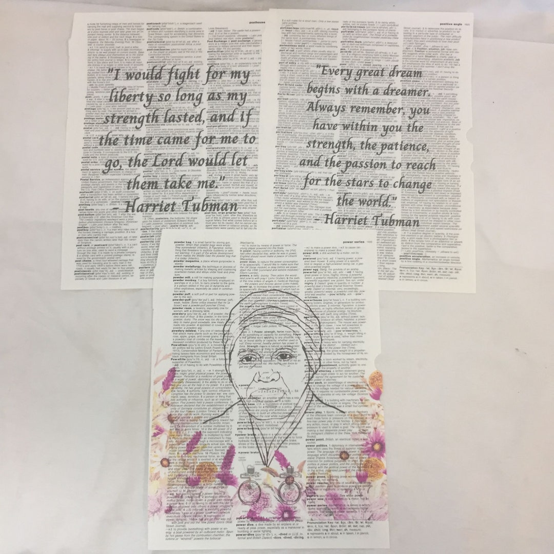 Feminist Art Prints Harriet Tubman Dictionary Prints Quotes RBG ...