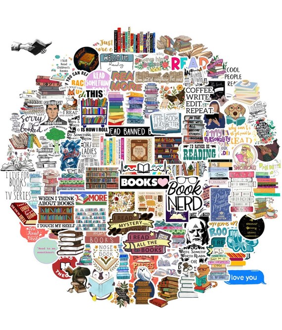 Book Lovers Stickers Random Sticker Packs I Love Books - Etsy