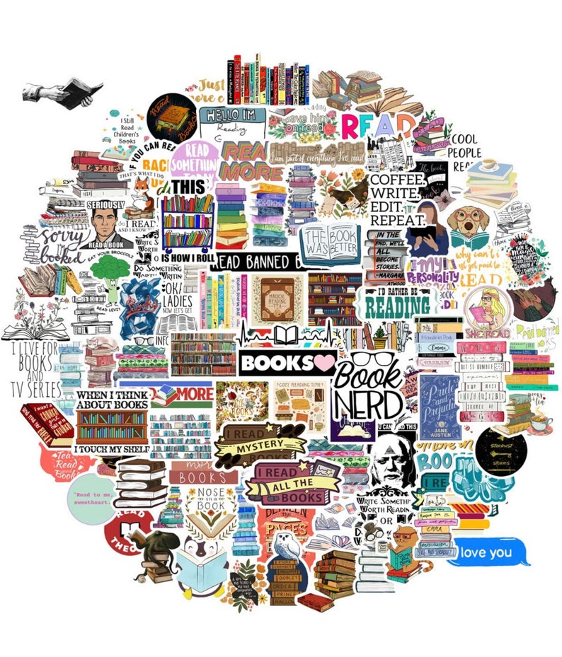 Book Lovers Stickers Random Sticker Packs I Love Books - Etsy