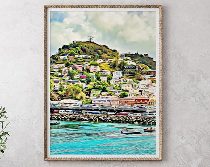 Grenada, Grenada Art, Grenada Print, Grenada Gift, Grenada Souvenir ...