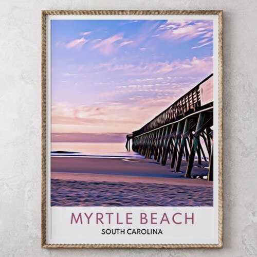 Myrtle Beach South Carolina Vintage Travel Poster - Etsy