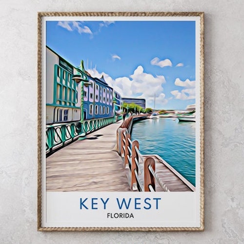 Key West Map Print Key West Map Florida Map Art Key West - Etsy