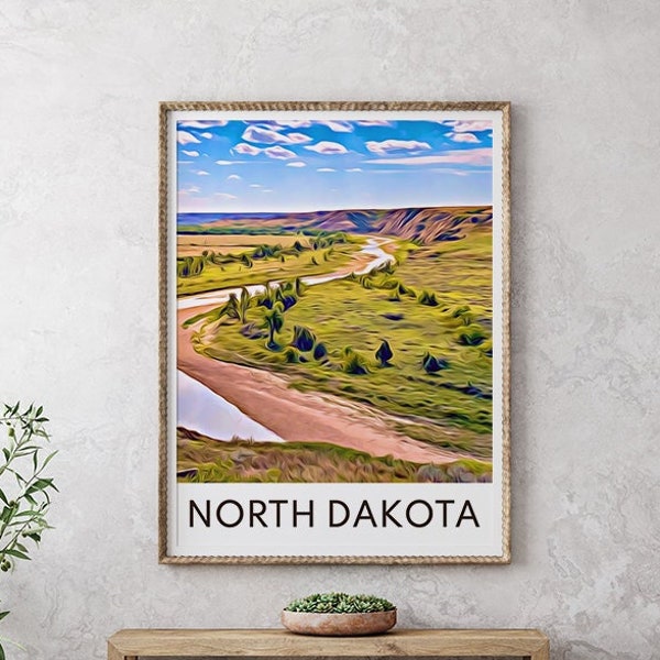 North Dakota Poster - Etsy