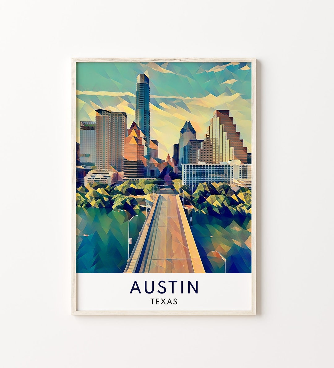 Austin Texas Print, Austin Wall Art, Christmas Gift, Anniversary Gift ...