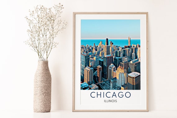 Chicago Print Chicago Skyline Chicago Art Chicago Wall Art | Etsy