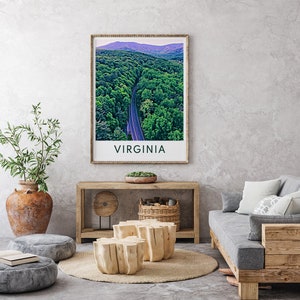 Virginia Print, Virginia Wall Art, Virginia Poster, Virginia Art ...