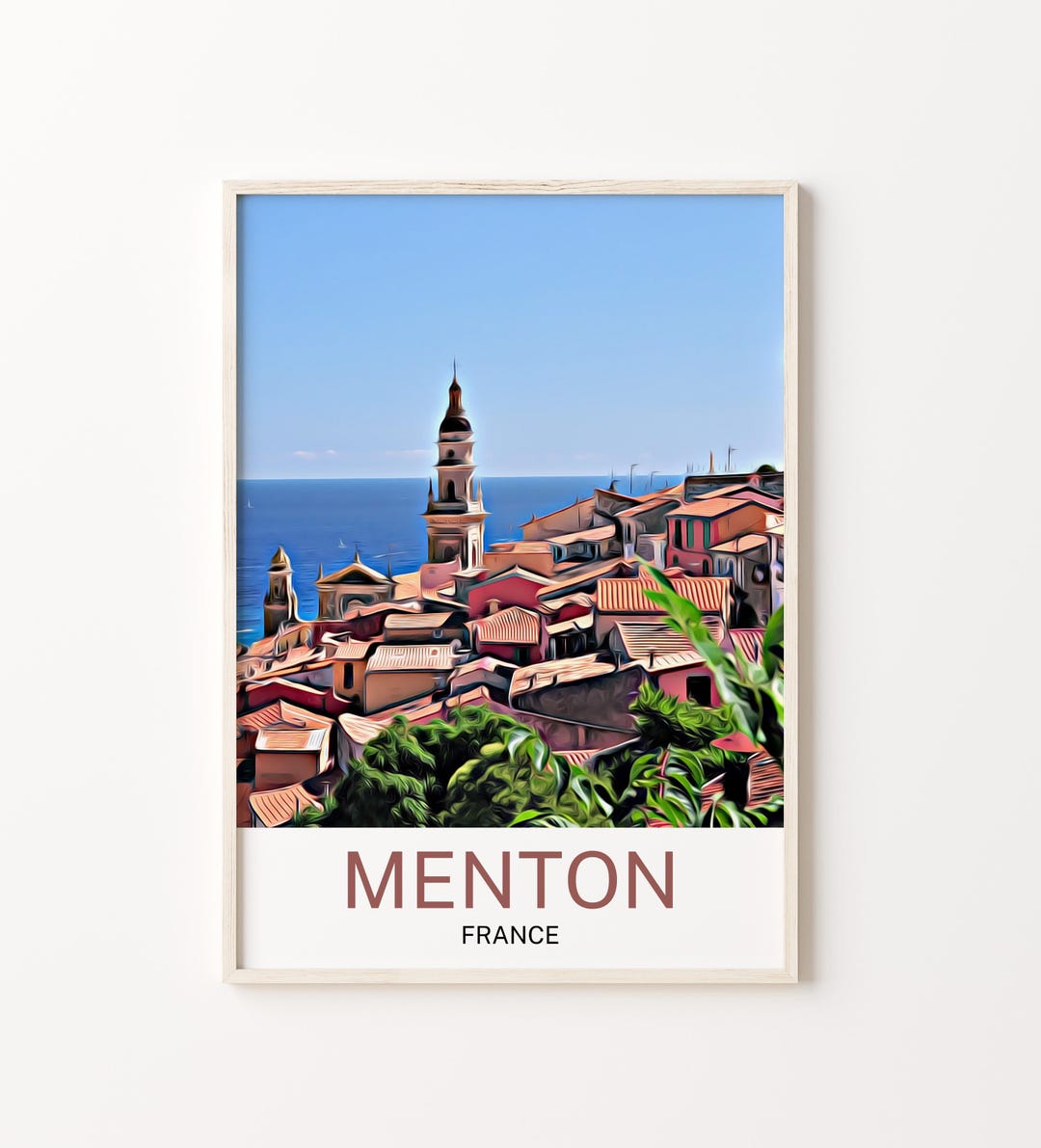 Menton Art Print, Menton Poster Print, Menton Wall Art, Home Decor Gift ...