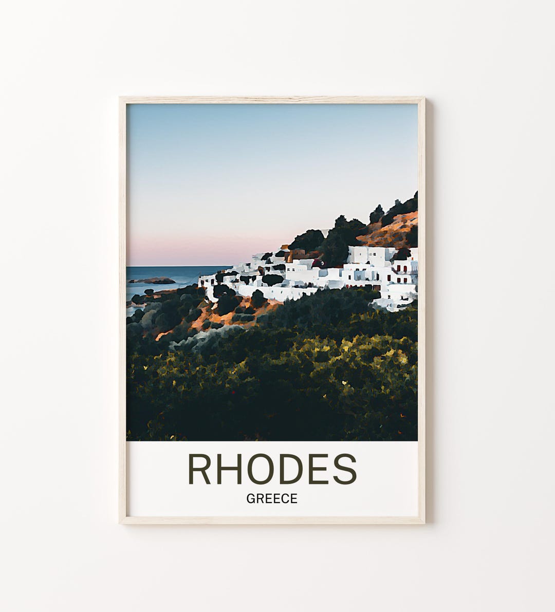 Rhodes Print, Rhodes Wall Art Print, Rhodes Poster, Rhodes Wall Decor ...