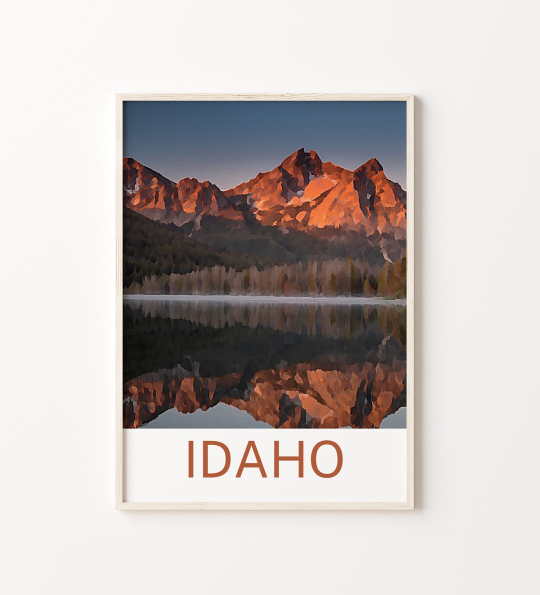 Idaho Print, Idaho Art, Idaho Wall Art, Idaho Painting, Idaho Decor ...