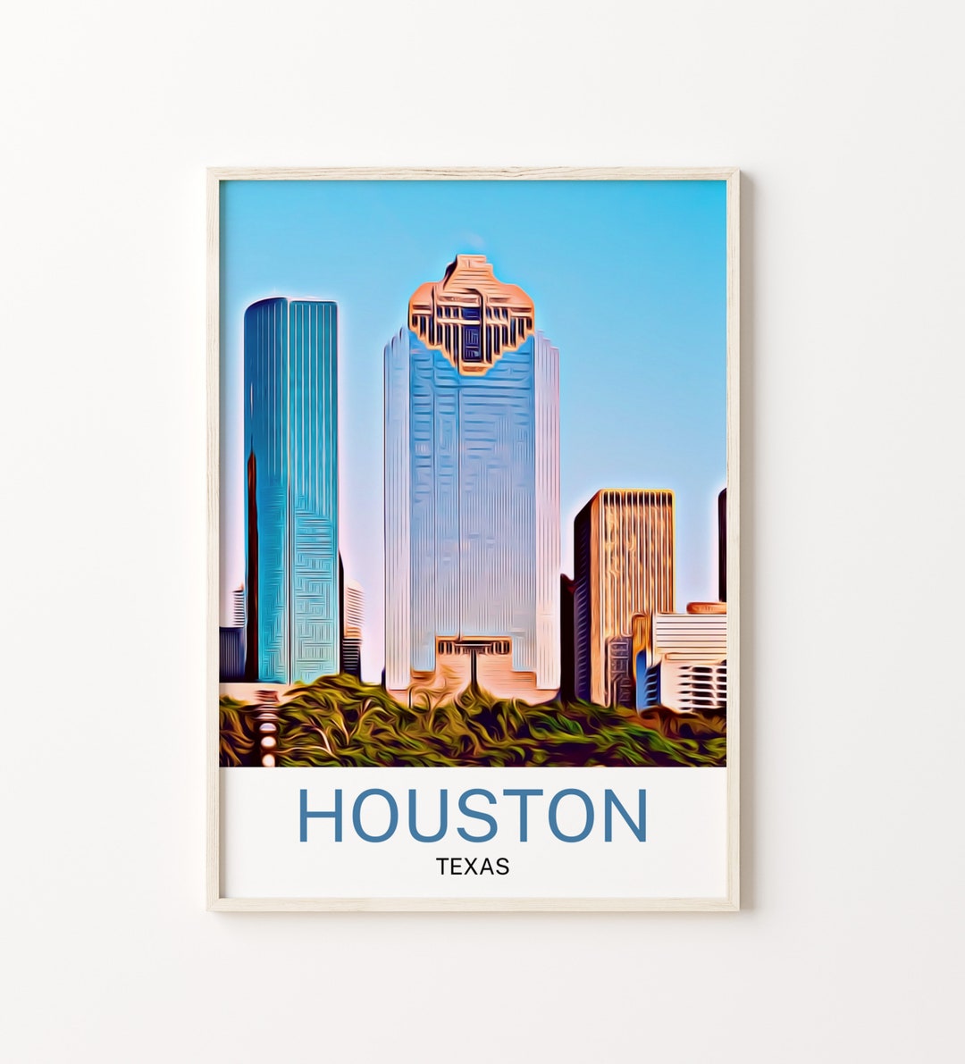 Houston Print, Houston Art, Houston Wall Art, Houston Art Print ...