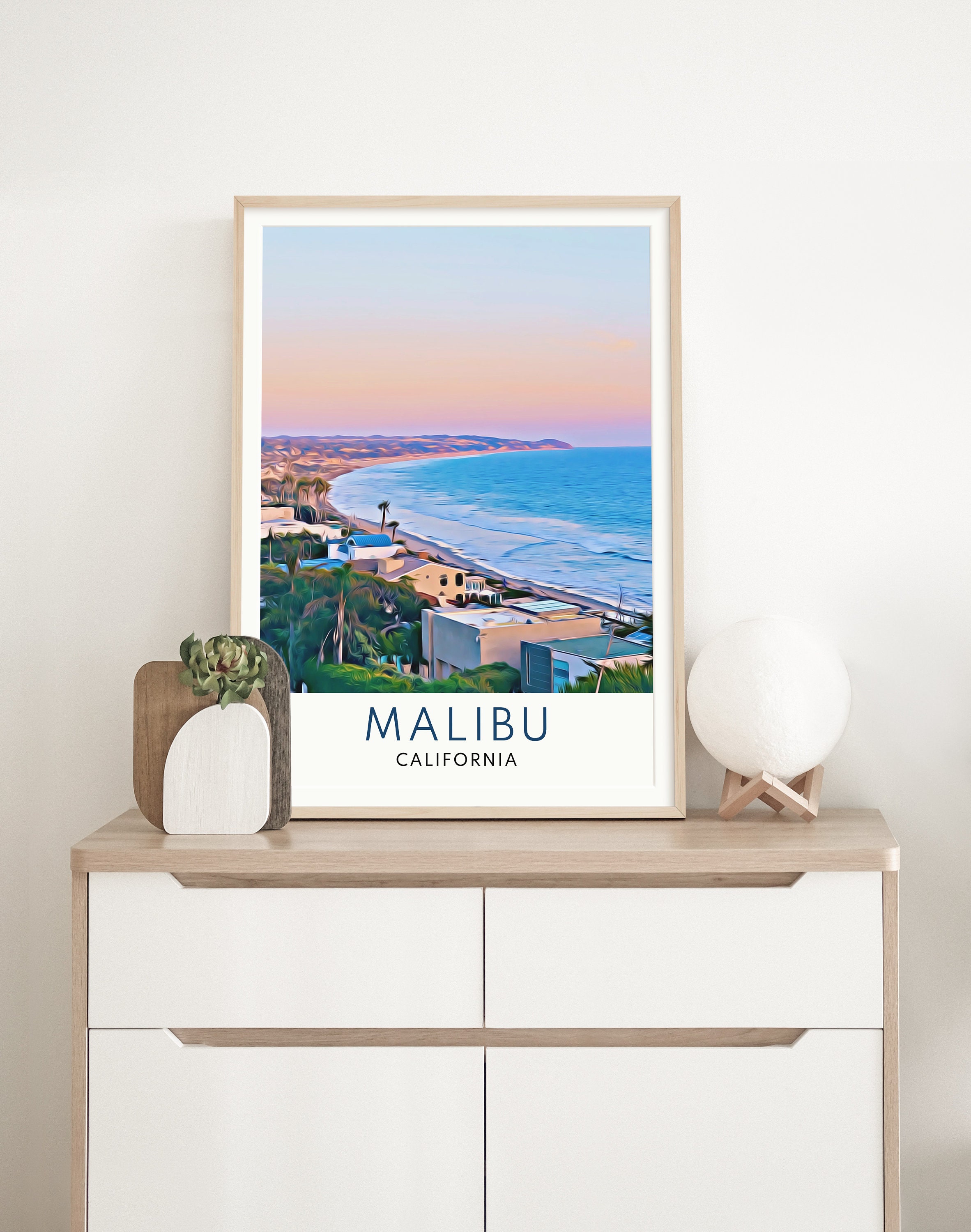 Malibu Print Malibu Art Print Malibu Travel Print Malibu | Etsy