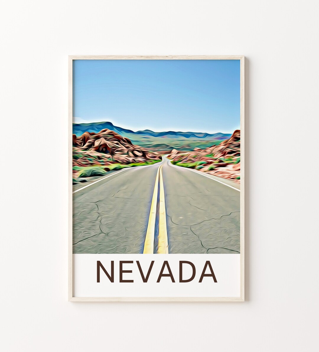 Nevada Travel Print, Nevada Wall Art, Nevada Art, Nevada Artwork ...