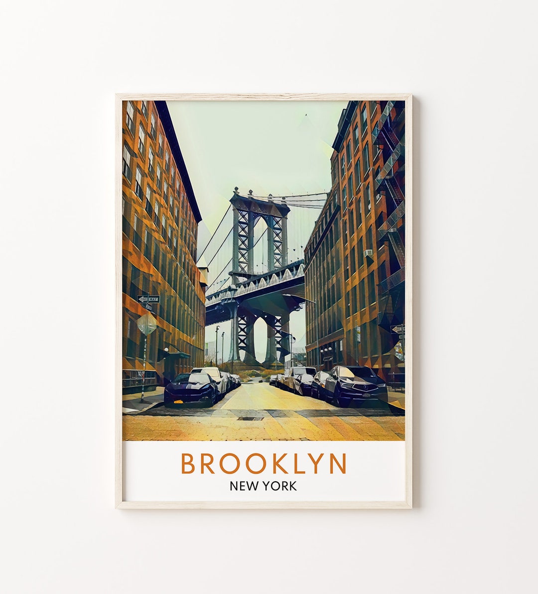 Brooklyn Wall Art, Brooklyn Print, Brooklyn Wall Decor, Brooklyn Bridge ...