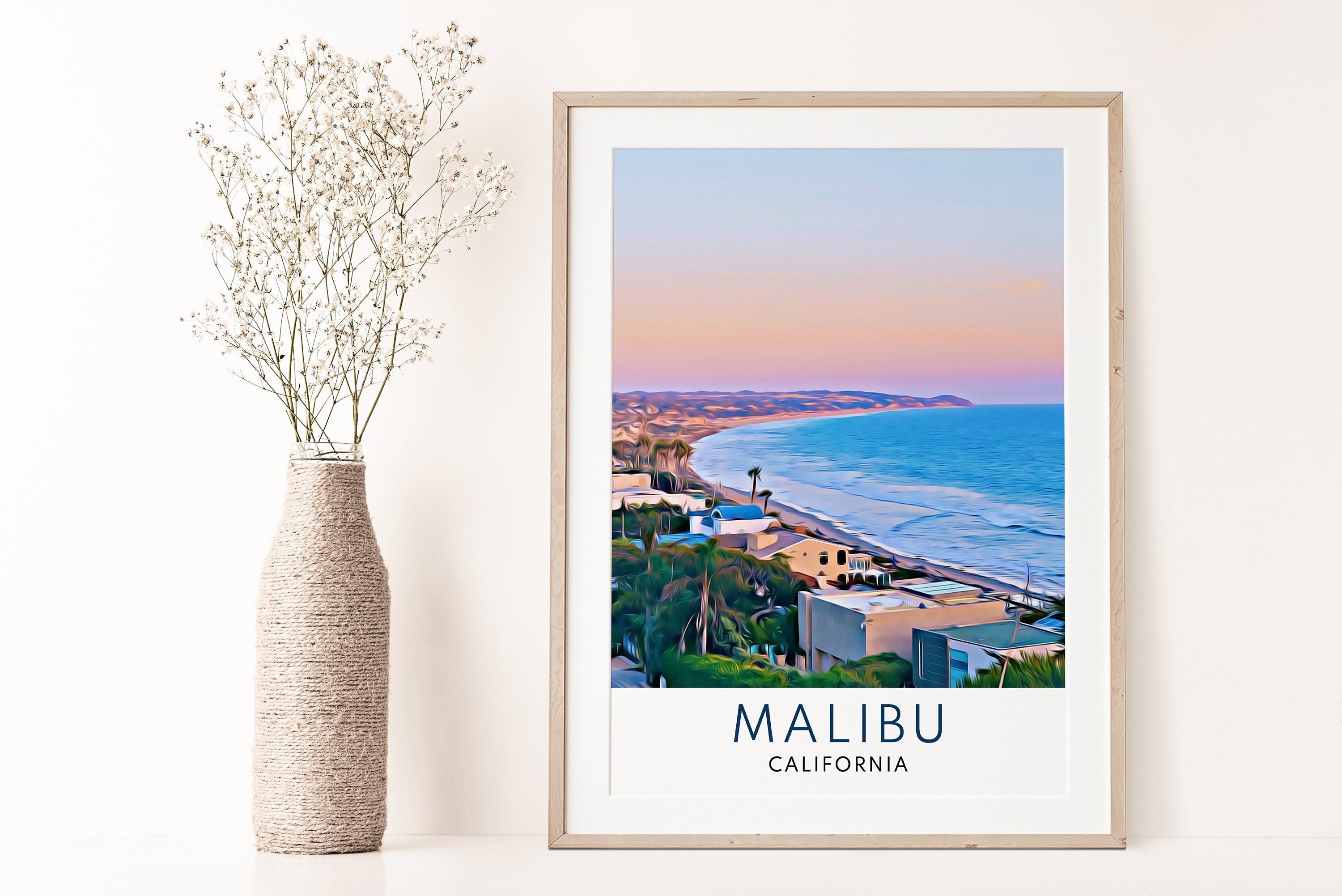 Malibu Print Malibu Art Print Malibu Travel Print Malibu | Etsy
