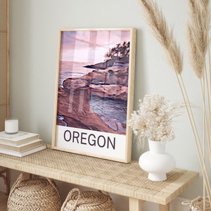 Oregon Print, Oregon Wall Art, Oregon Art, Oregon Art Print, Oregon ...
