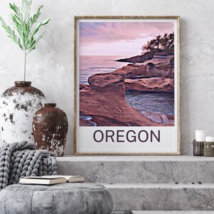 Oregon Print, Oregon Wall Art, Oregon Art, Oregon Art Print, Oregon ...