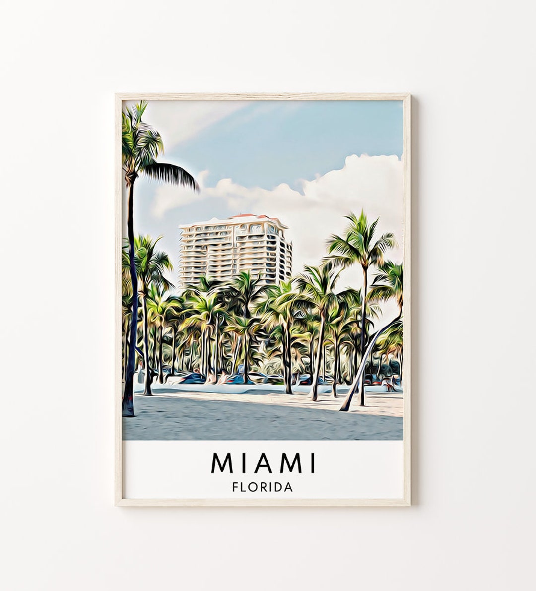 Miami Print, Miami Art Print, Miami Wall Art, Miami Poster, Miami ...