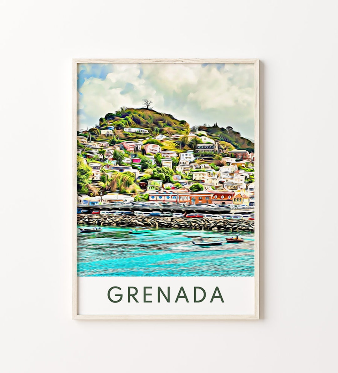 Grenada Print, Grenada Art, Grenada Wall Art, Grenada Poster, Grenada ...