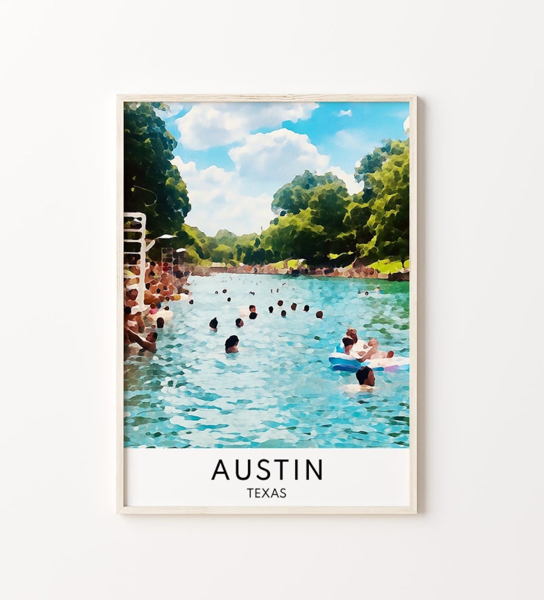 Austin Print, Austin Wall Art, Austin Poster, Barton Springs, Austin ...
