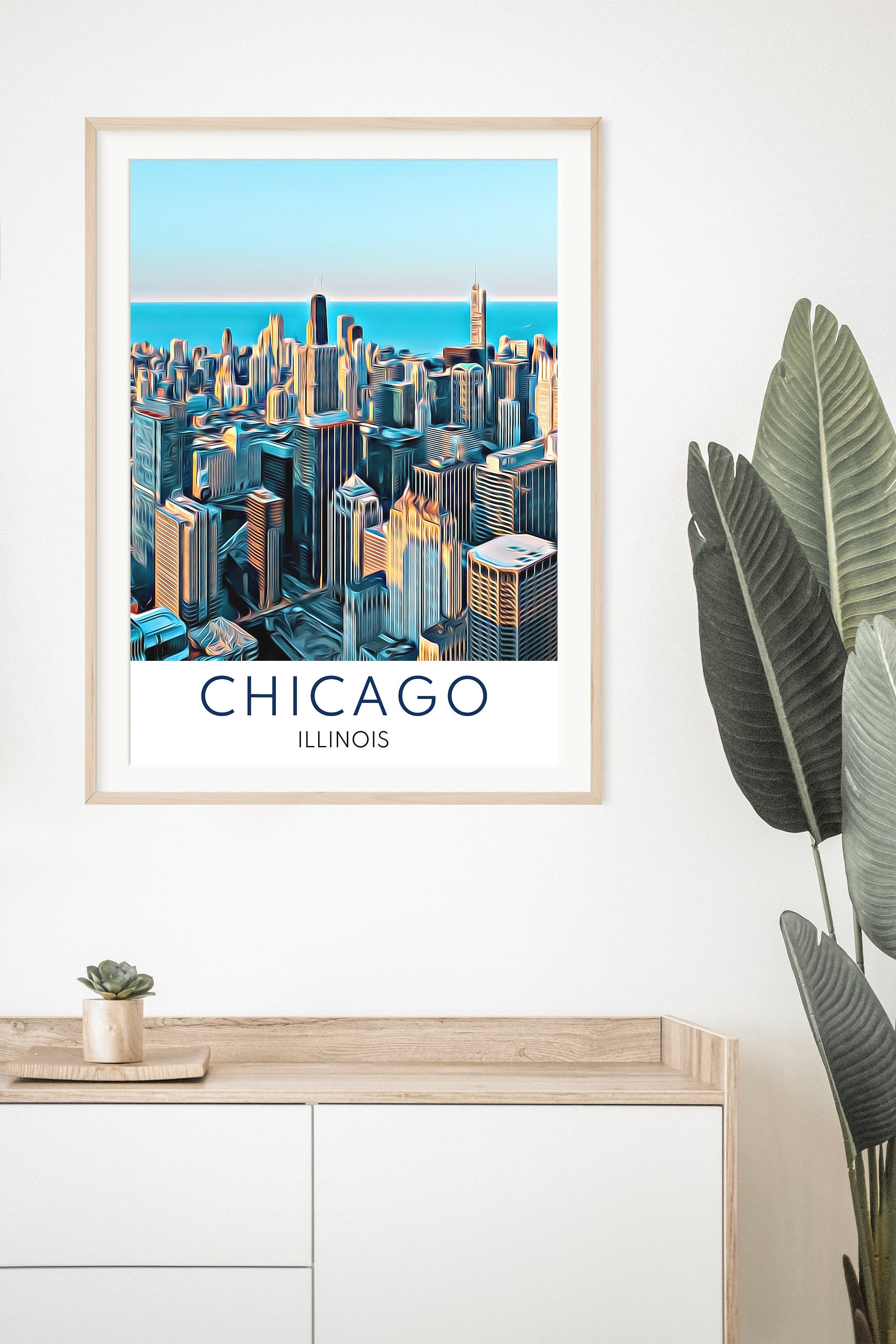 Chicago Print Chicago Skyline Chicago Art Chicago Wall Art | Etsy