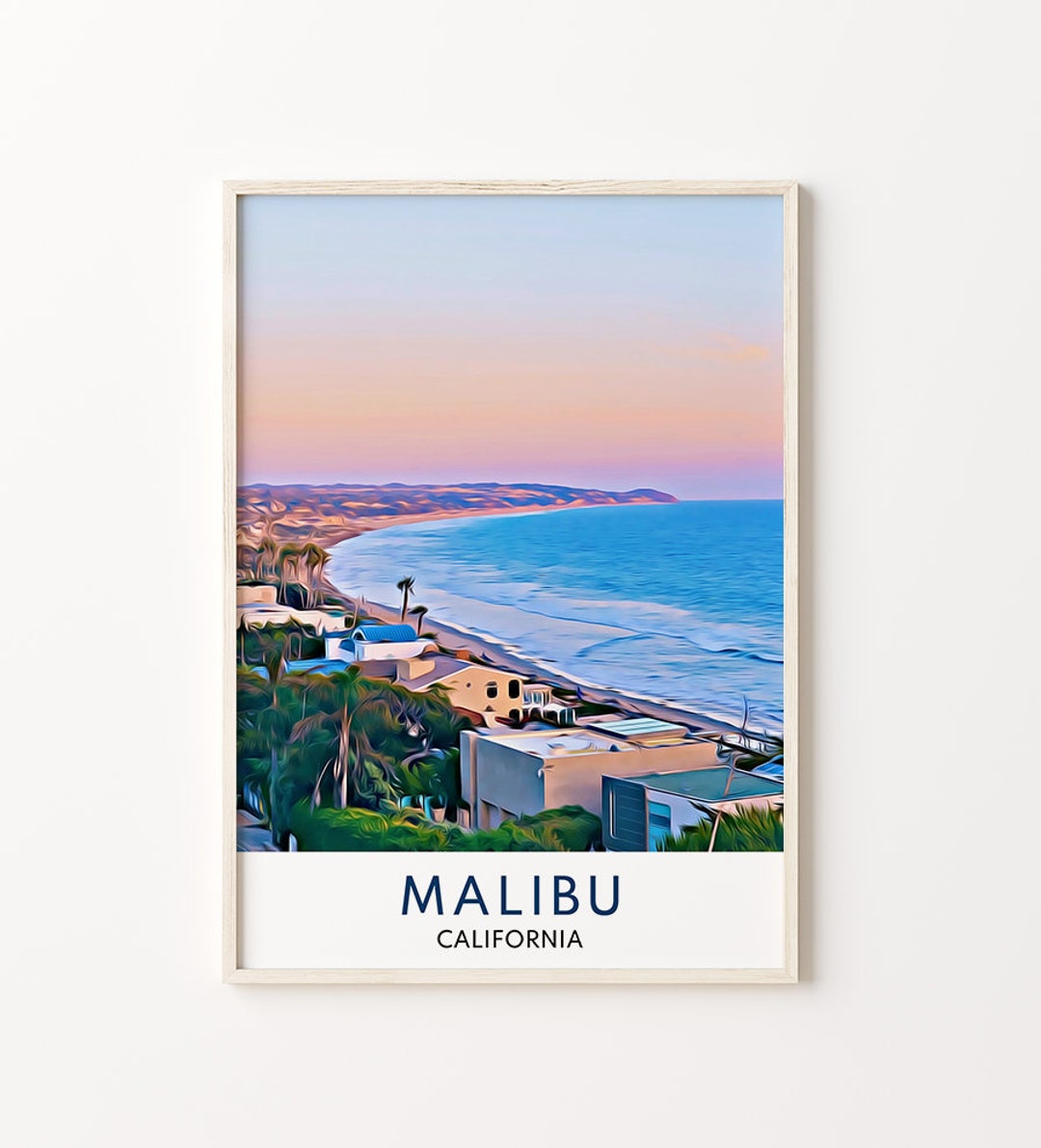 Malibu Print, Malibu Art Print, Malibu Travel Print, Malibu Poster ...