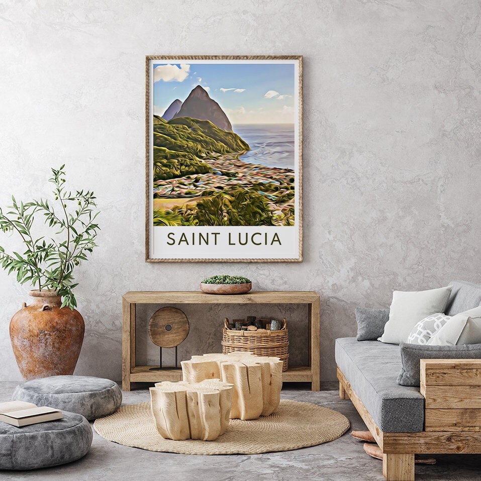 Saint Lucia Print Saint Lucia Wall Art Saint Lucia Poster - Etsy