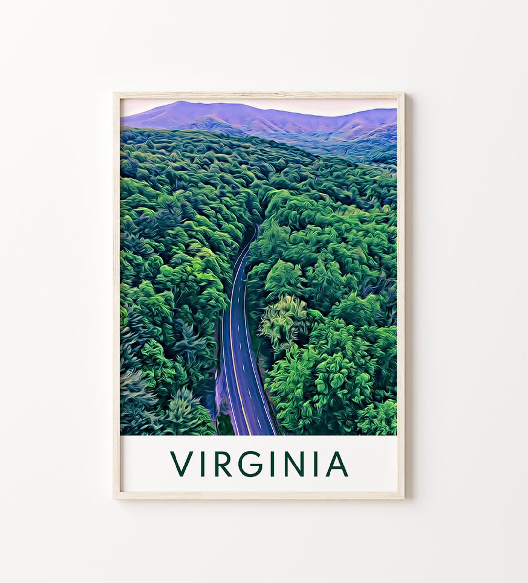 Virginia Print, Virginia Wall Art, Virginia Poster, Virginia Art ...