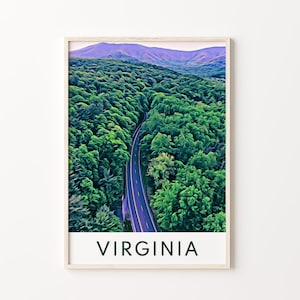 Virginia Print, Virginia Wall Art, Virginia Poster, Virginia Art ...