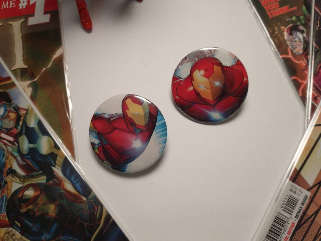 New Iron Man Comic Book Button - Etsy