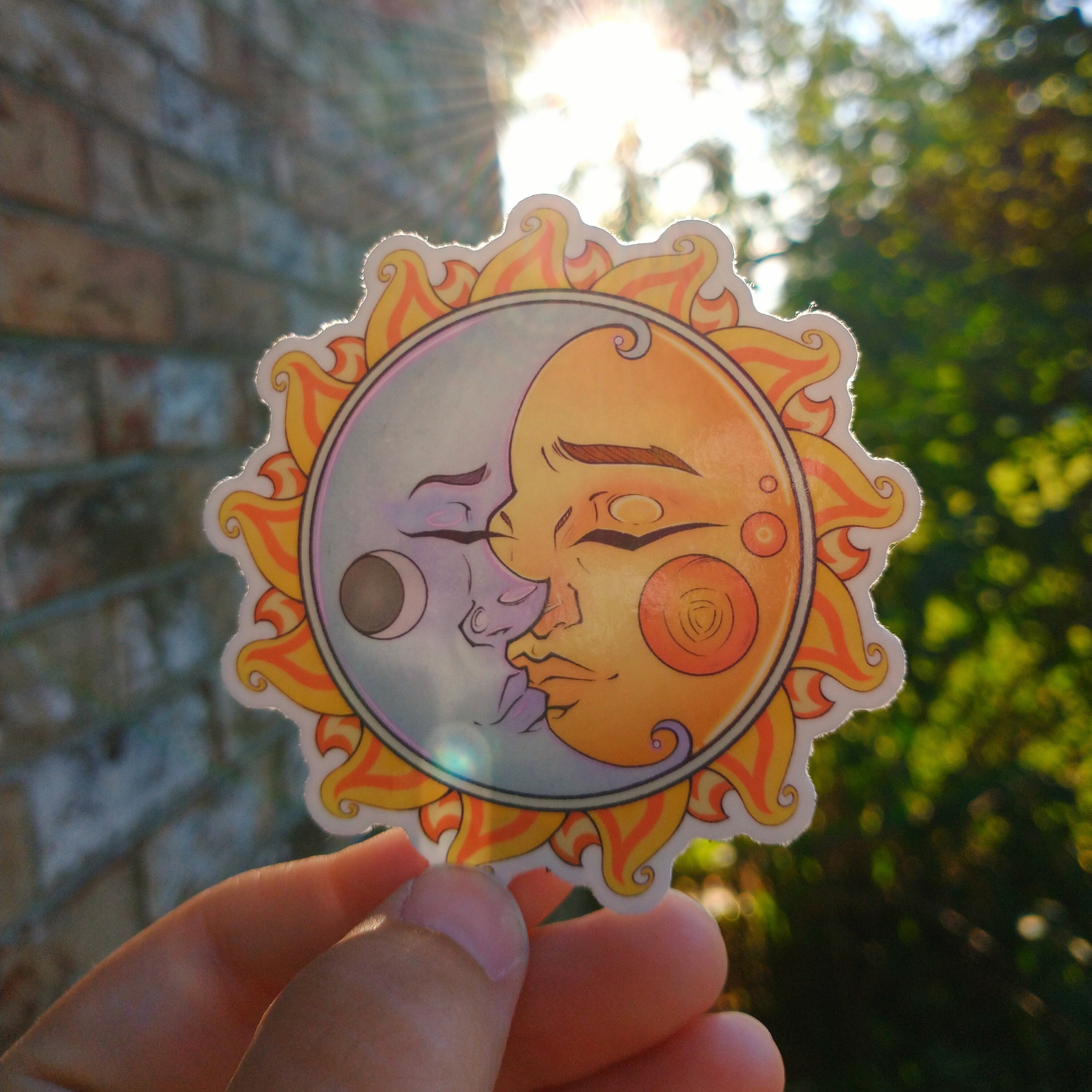 Classic Sun and Moon Sticker - Etsy